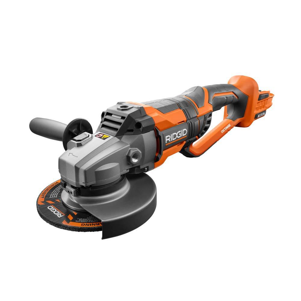 RIDGID 18-Volt OCTANE Cordless Brushless 7 in. Dual Angle Grinder (Too ...