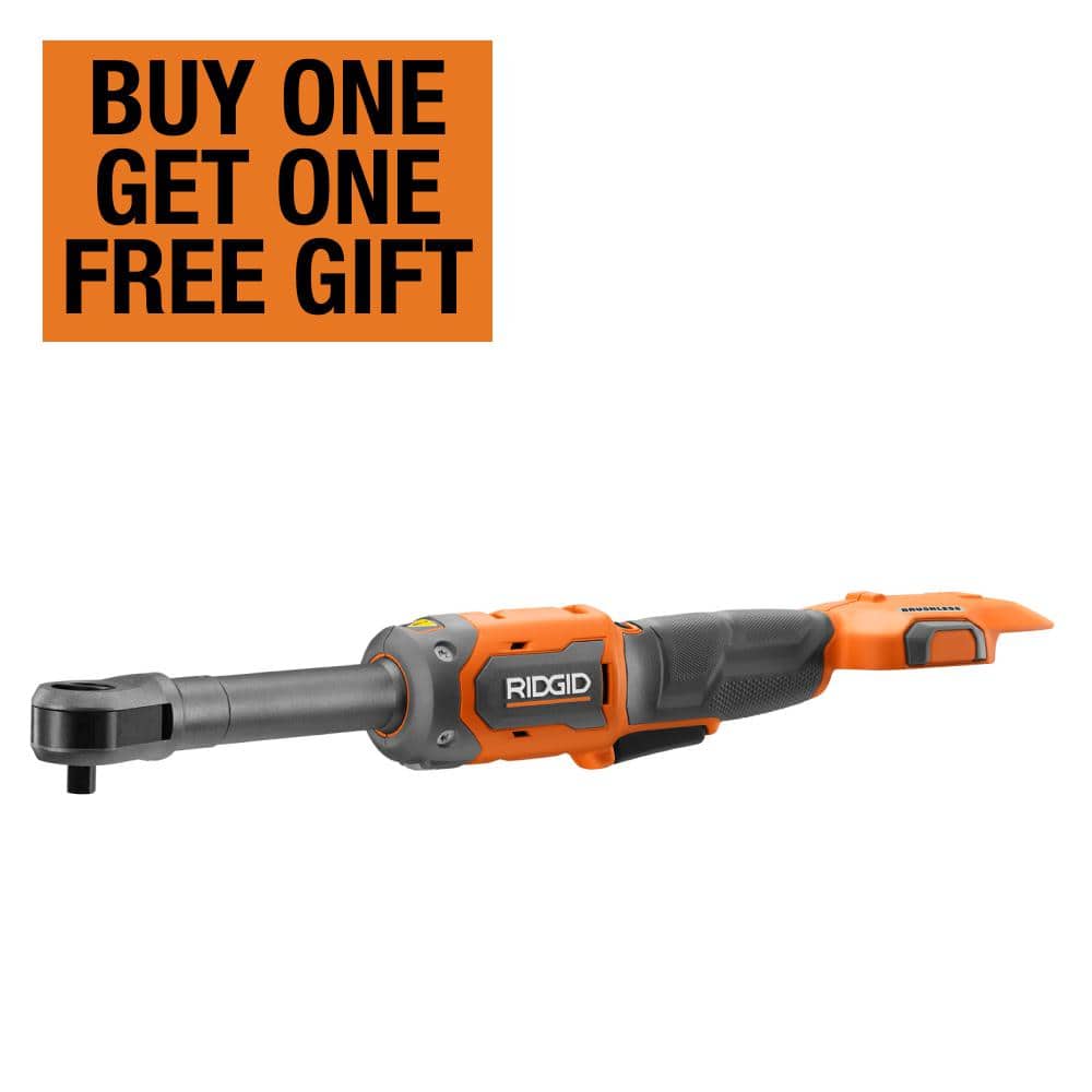RIDGID 18V Brushless Cordless 3/8 in. Extended Reach Ratchet (Tool Onl ...