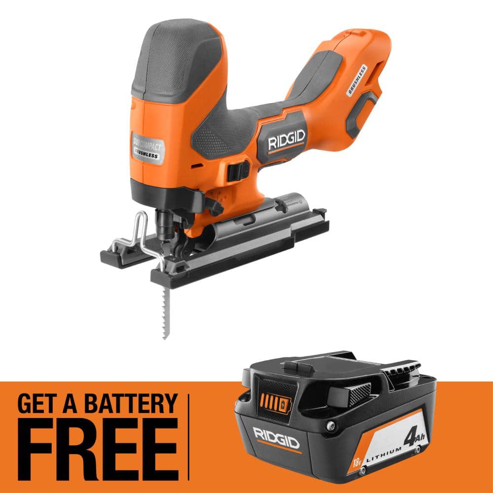 RIDGID 18V SubCompact Brushless Cordless Barrel Grip Jig Saw with FREE ...
