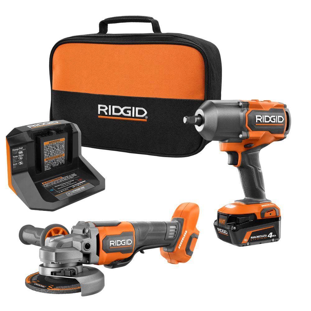 RIDGID 18V Brushless Cordless 2-Tool Combo Kit with High-Torque Impact ...
