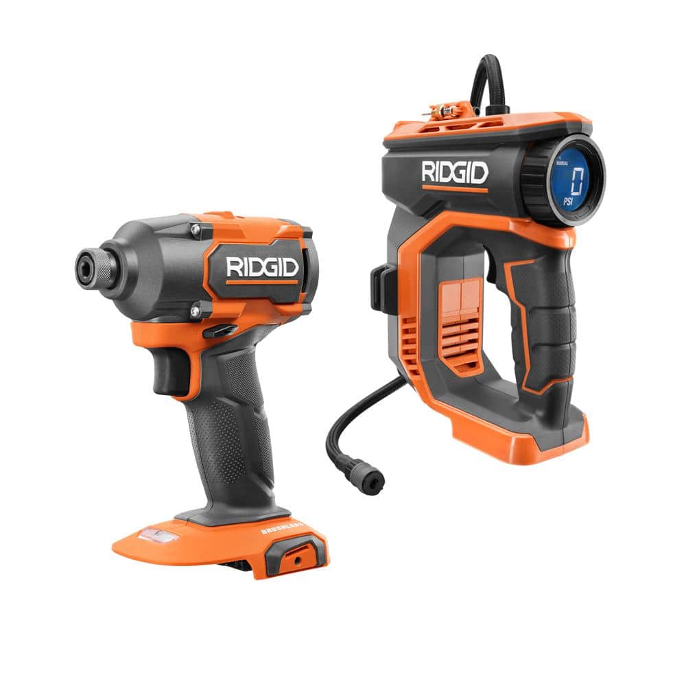 RIDGID 18V Cordless 2-Tool Combo Kit with Brushless 3-Speed 1/4 in. Im ...
