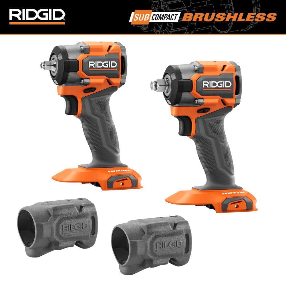 RIDGID 18V SubCompact Brushless 2Tool Combo Kit w/ 3/8 in. Impact Wren ...