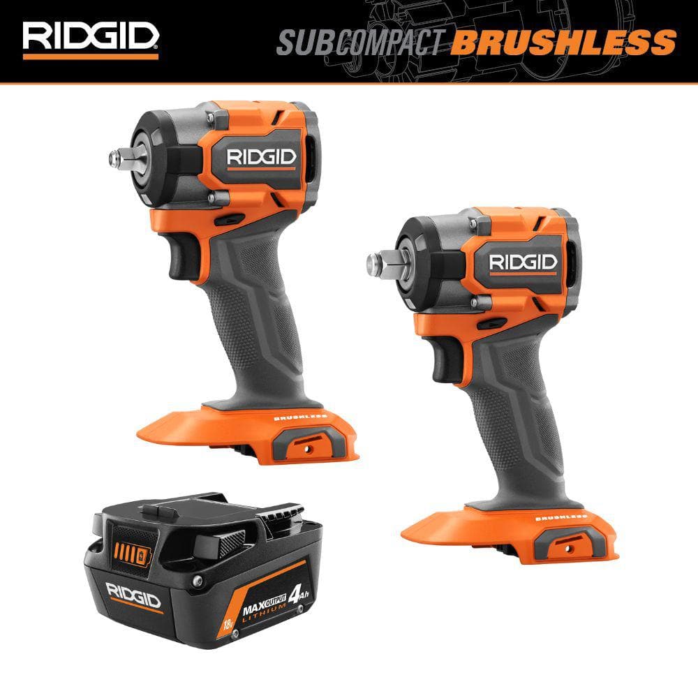 RIDGID 18V SubCompact Brushless 2-Tool Combo Kit with 3/8 in. Impact W ...