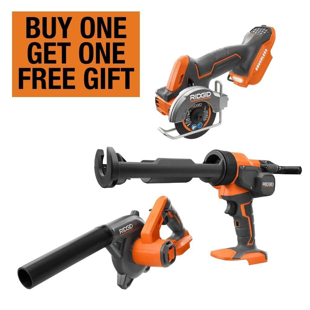 RIDGID 18V Cordless 3-Tool Combo Kit w/ SubCompact Brushless Multi-Mat ...