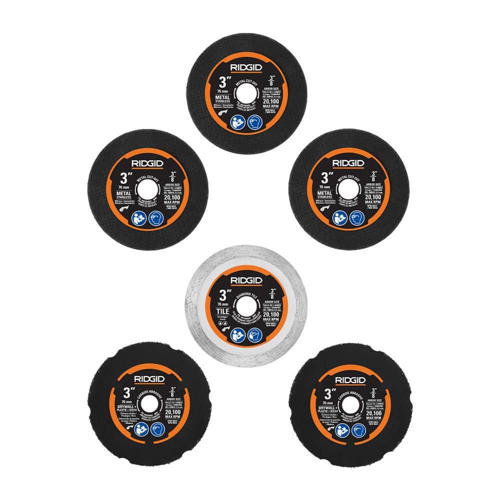 RIDGID Cut-Off Wheel Kit (6-Piece) – Super Arbor