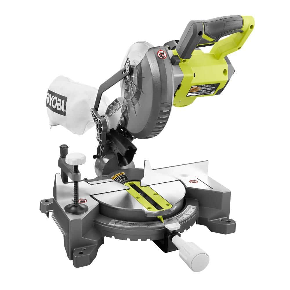 RYOBI ONE+ 18V Cordless 7-1/4 in. Compound Miter Saw (Tool Only) with ...