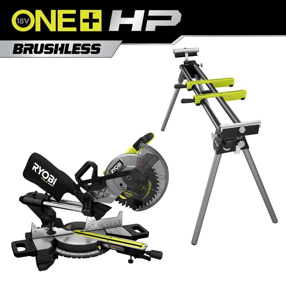 RYOBI ONE+ HP 18V Brushless Cordless 10 in. Sliding Compound Miter Saw ...