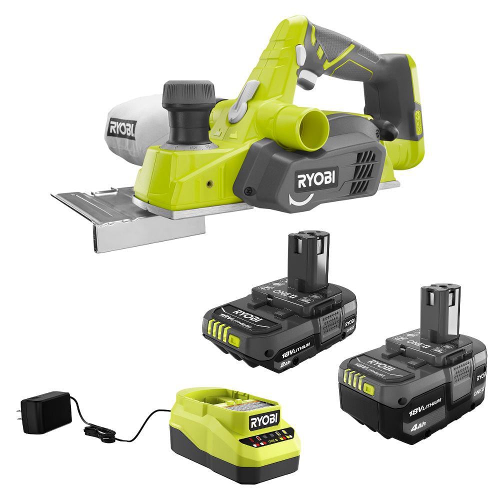 RYOBI ONE+ 18V Lithium-Ion 4.0 Ah Battery, 2.0 Ah Battery, and Charger ...