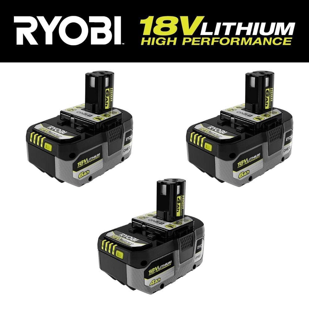 RYOBI ONE+ HP 18V HIGH PERFORMANCE Lithium-Ion 6.0 Ah Battery (2-Pack ...