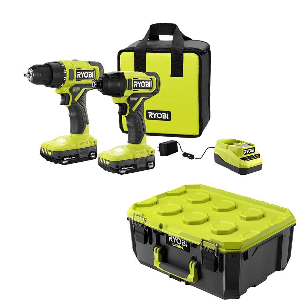 RYOBI ONE+ 18V Cordless 2-Tool Combo Kit w/ Drill/Driver, Impact Drive ...