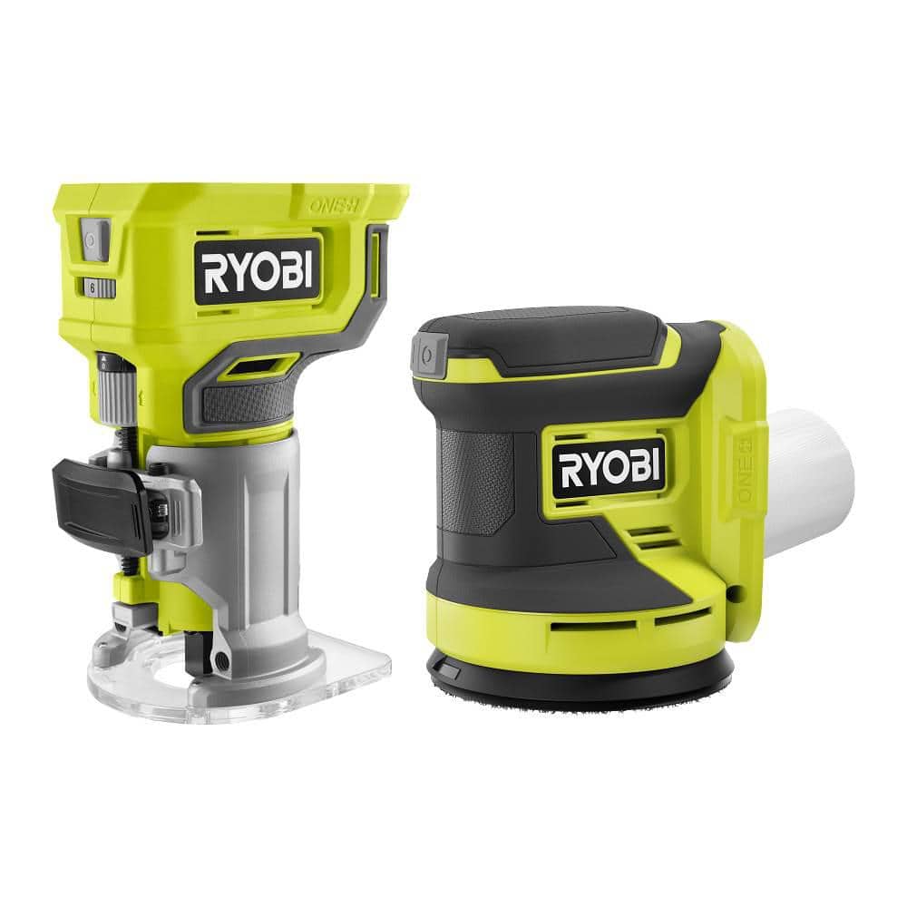 RYOBI ONE+ 18V Cordless 2-Tool Combo Kit with Compact Fixed Base Route ...