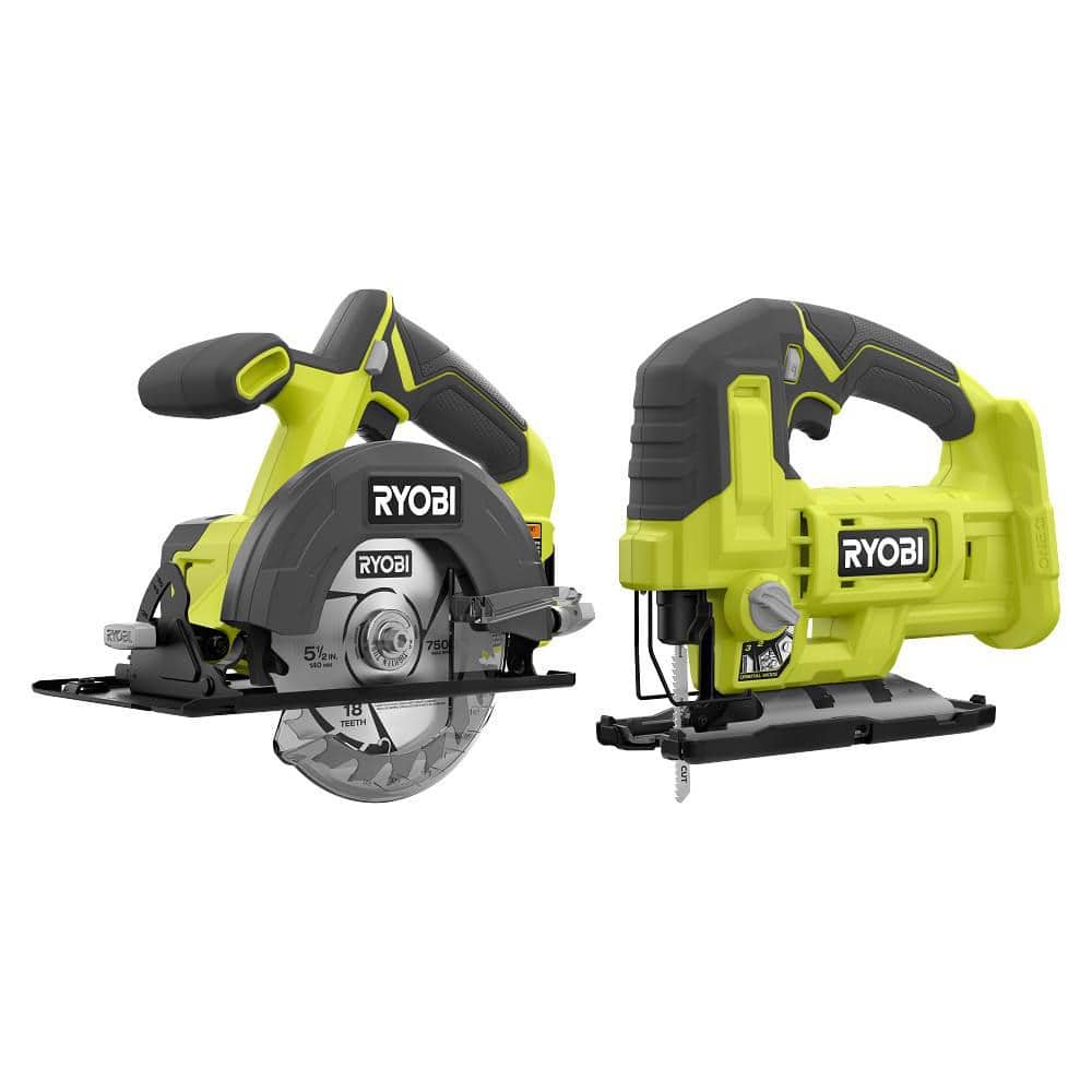 RYOBI ONE+ 18V Cordless 2-Tool Combo Kit with 5-1/2 in. Circular Saw a ...