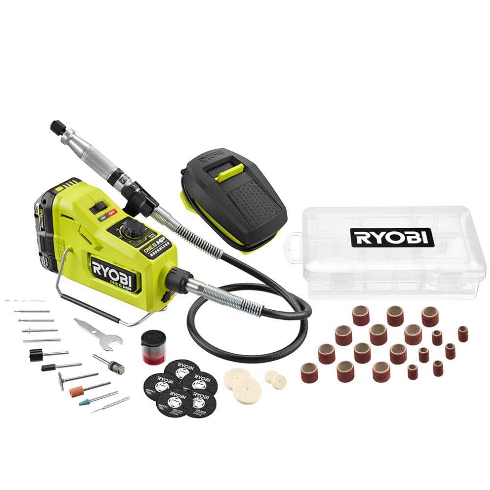RYOBI ONE+ HP 18V Brushless Cordless Rotary Tool Kit w/ 2.0 Ah HIGH PE ...