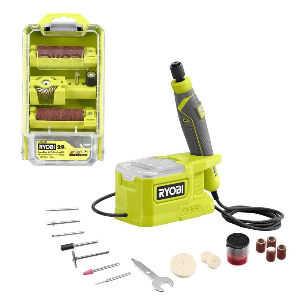 RYOBI ONE+ 18V Cordless Precision Craft Rotary Tool Kit with 1.5 Ah Ba ...