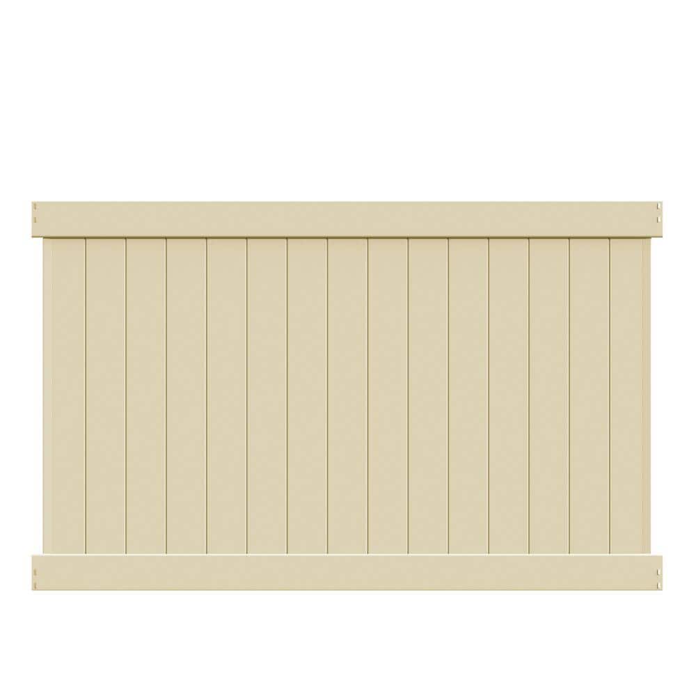 Barrette Outdoor Living Bryce 5 ft. H x 8 ft. W Sand Vinyl Fence Panel ...