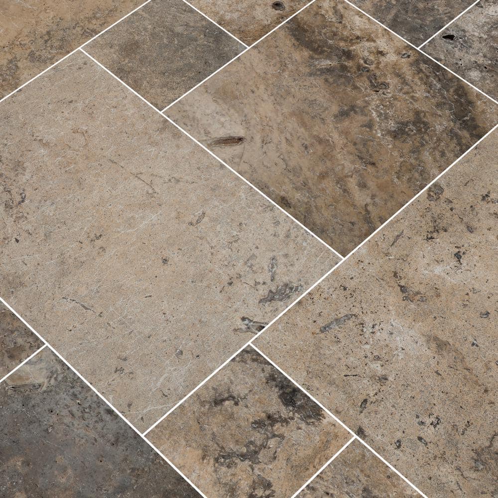 MSI Silver 10 Piece Tumbled Travertine Paver Tile Kit (160 Sq. ft. / P ...