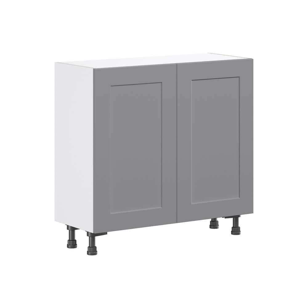 J COLLECTION Bristol Painted Slate Gray Shaker Assembled Shallow Base ...