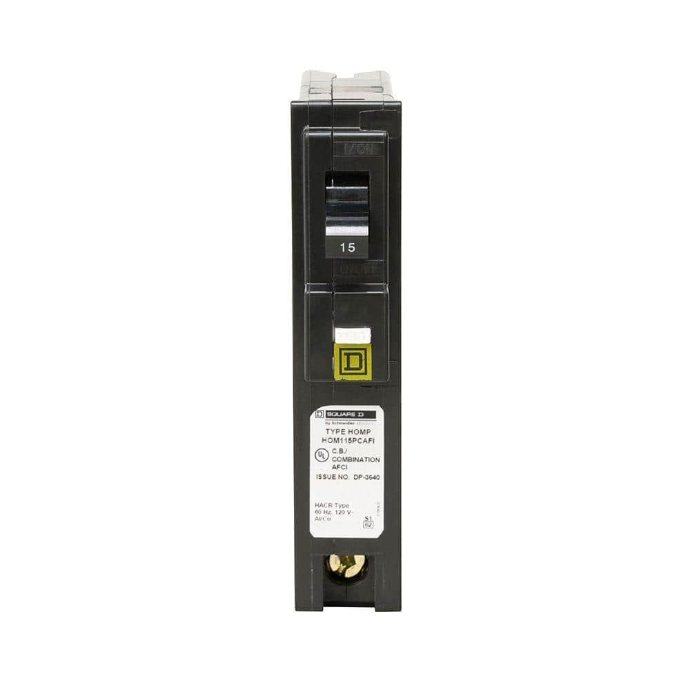 Square D Homeline 15 Amp Single-Pole Plug-On Neutral Combination Arc F ...