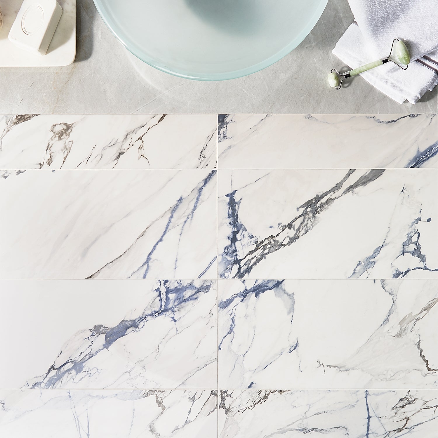Calacatta Azur 12x24 Polished Porcelain Tile - Lux Tile – Super Arbor