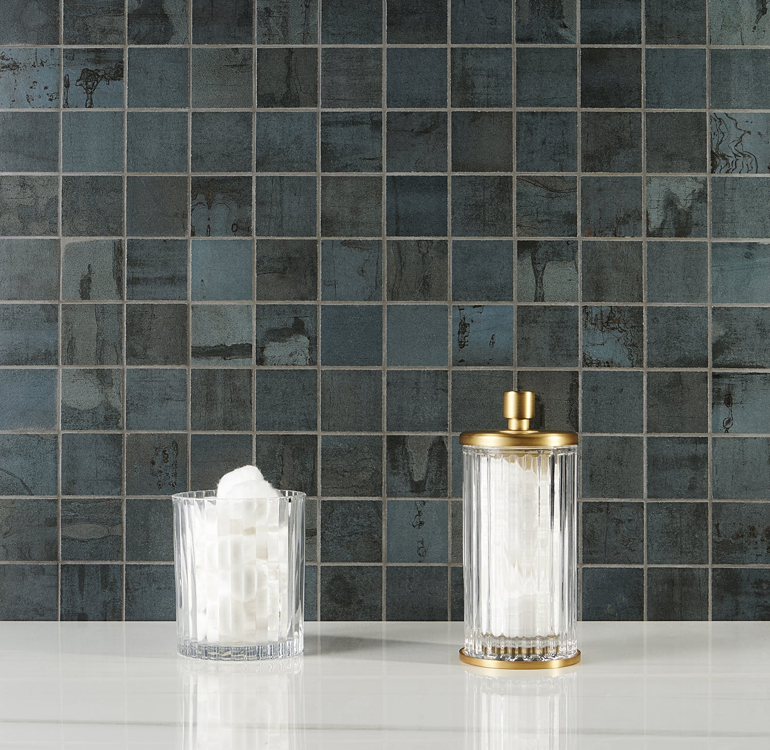 Angela Harris Metallic Blue Matte Porcelain Mosaic Tile 2x2 – Super Arbor