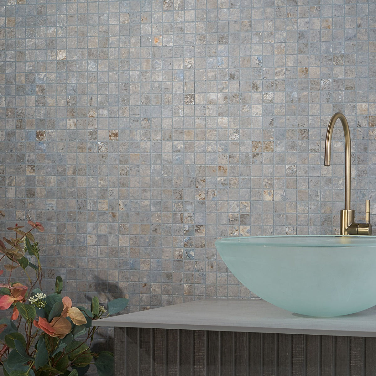 Tilebar Portrait Ocean Blue 1x1 Matte Porcelain Mosaic Tile – Super Arbor