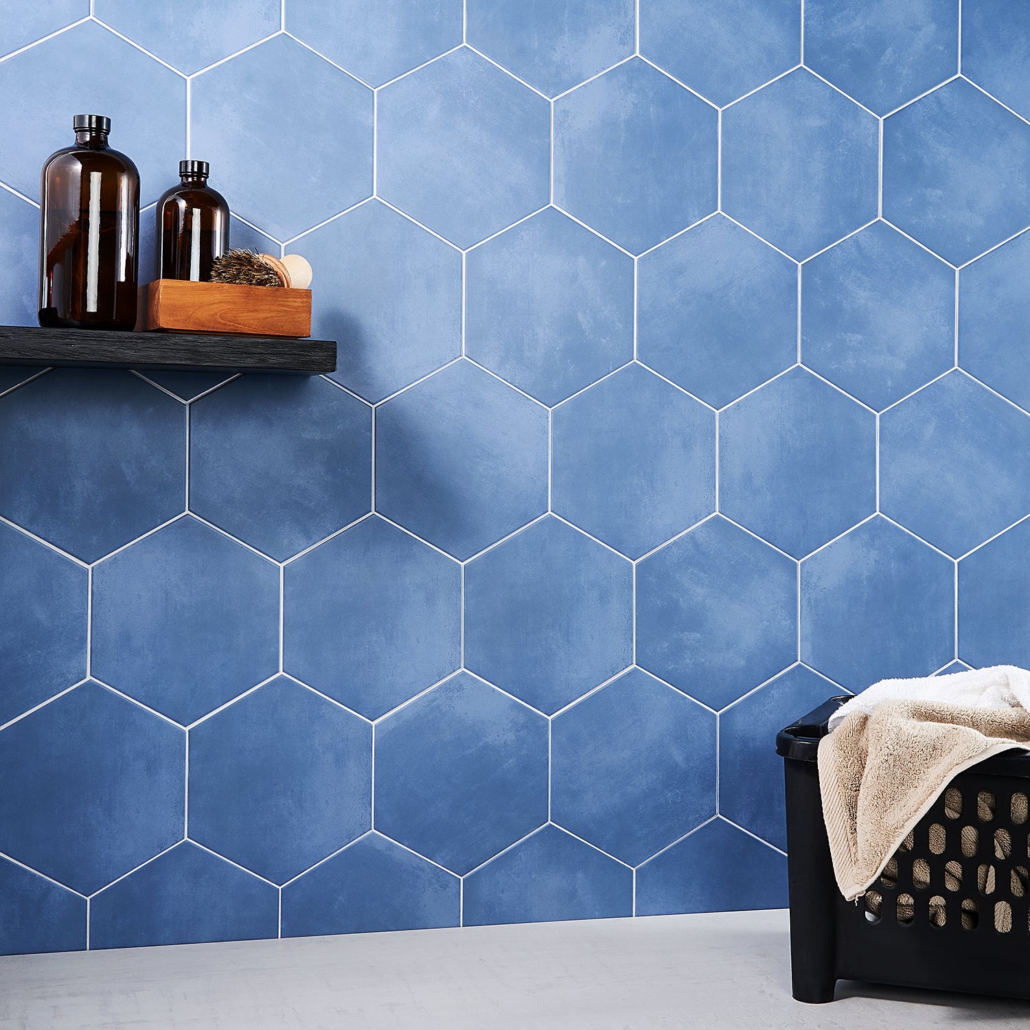 HexArt Azul Blue 8" Hexagon Matte Porcelain Tile - Lux Tile – Super Arbor