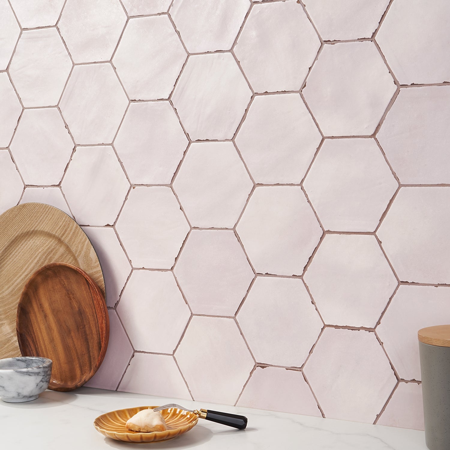 Sasha Hex Rose Pink Matte Porcelain Tile - 6" Hexagon – Super Arbor
