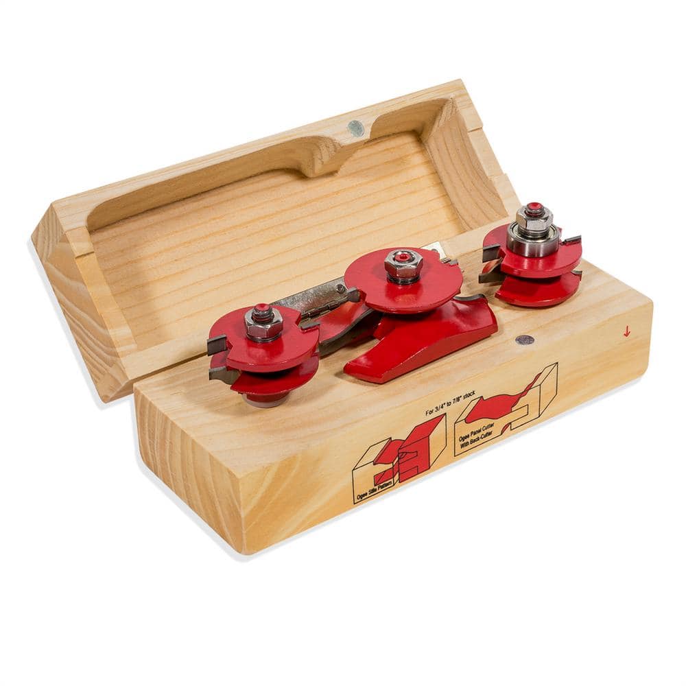 Stark Carbide Ogee Stile and Rail Router Bit Set (3-Piece) – Super Arbor