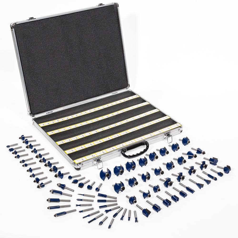 Stark 1/4 in. Tungsten Carbide 3-Blade Router Bit Set (80-Piece ...
