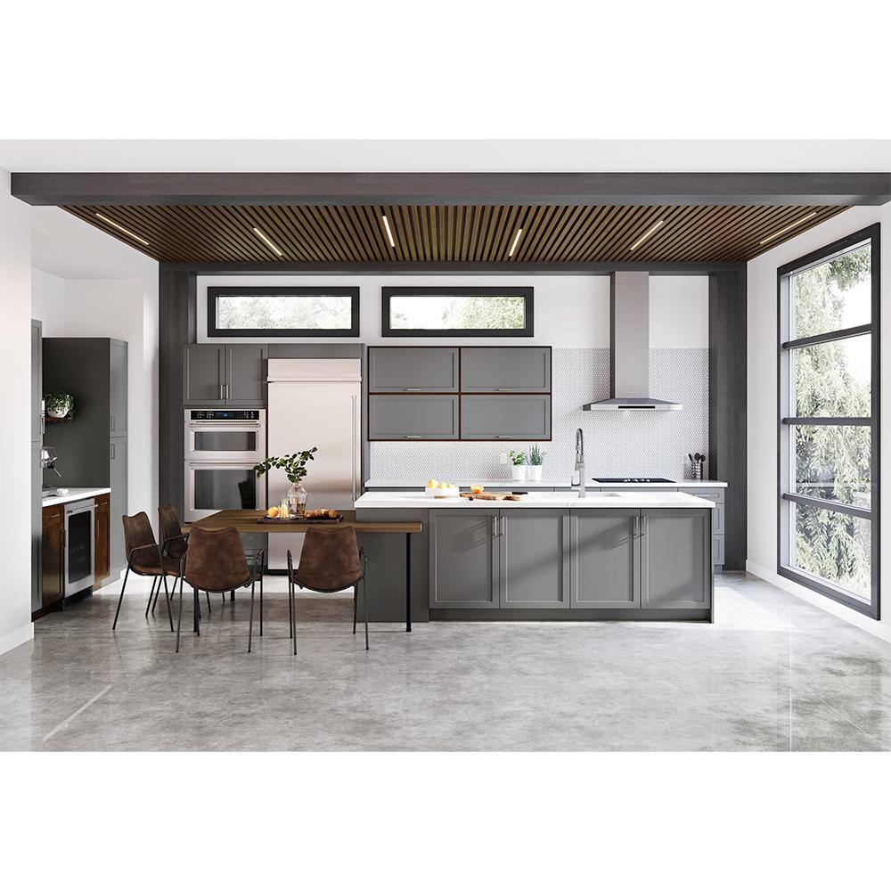 Hampton Bay Designer Series Melvern Storm Gray Shaker Assembled Wall K ...
