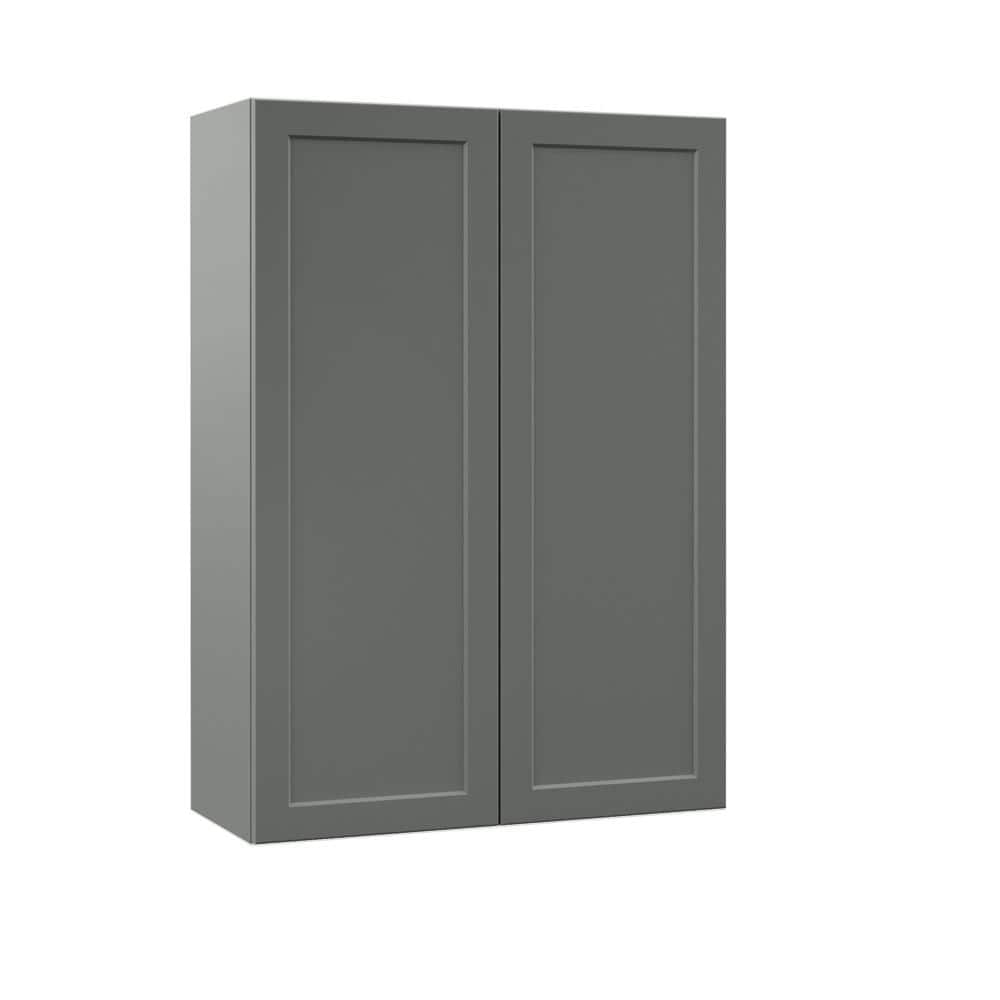 Hampton Bay Designer Series Melvern Storm Gray Shaker Assembled Wall K ...