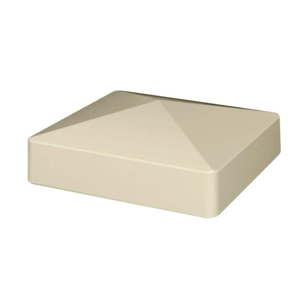 Veranda 5 in. x 5 in. Tan Vinyl External Pyramid Fence Post Cap – Super ...