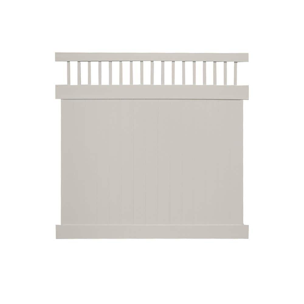 Weatherables Mason 7 ft. H x 6 ft. W Tan Vinyl Privacy Fence Panel Kit ...