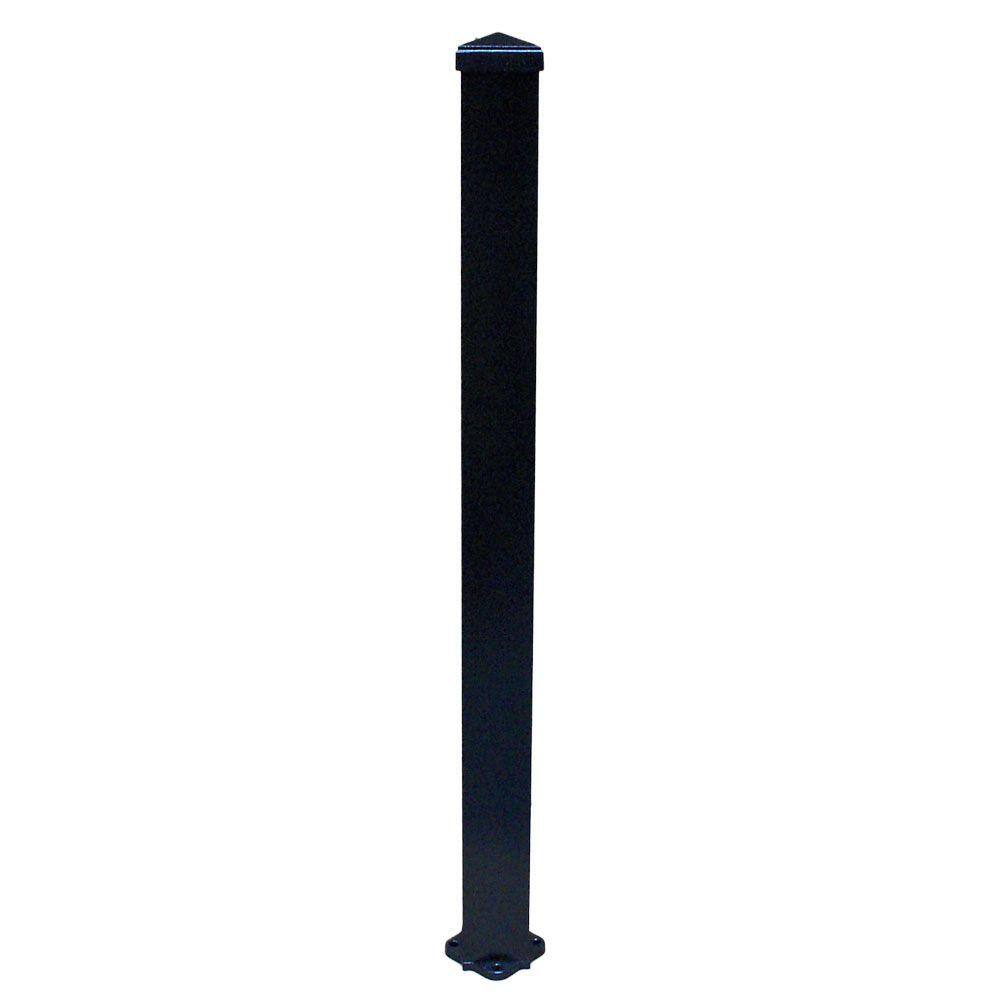 EZ Handrail 3 in. x 3 in. x 50 in. Textured Black Aluminum Post – Super ...