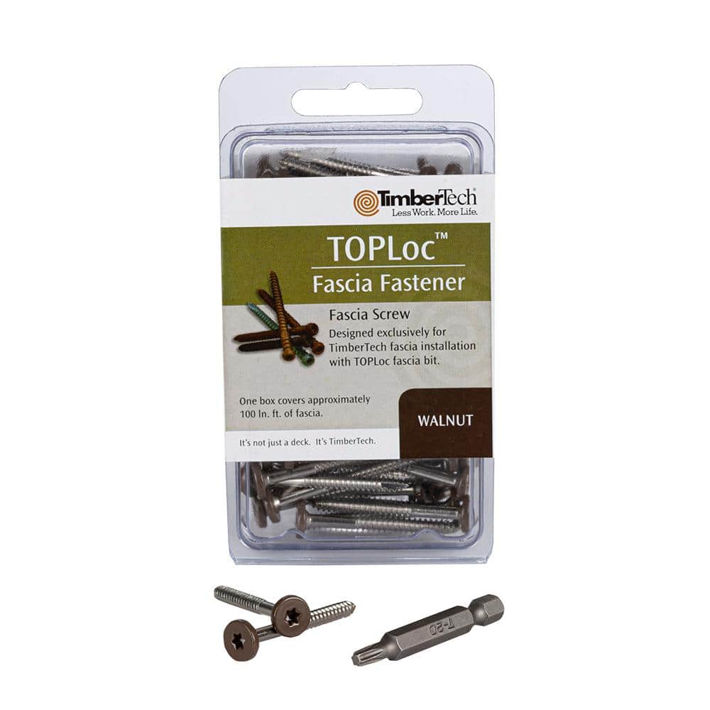 TimberTech TOPLoc for Composite Fascia Walnut 80 LF (100 1-3/4 in. Scr ...