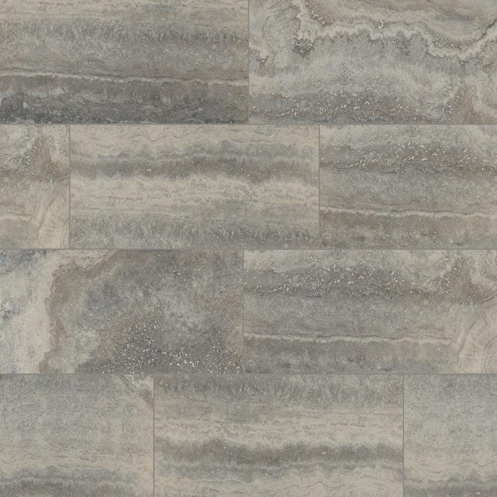 MSI Tuscany Azul 12 in. x 24 in. Polished Porcelain Stone Look Floor a ...