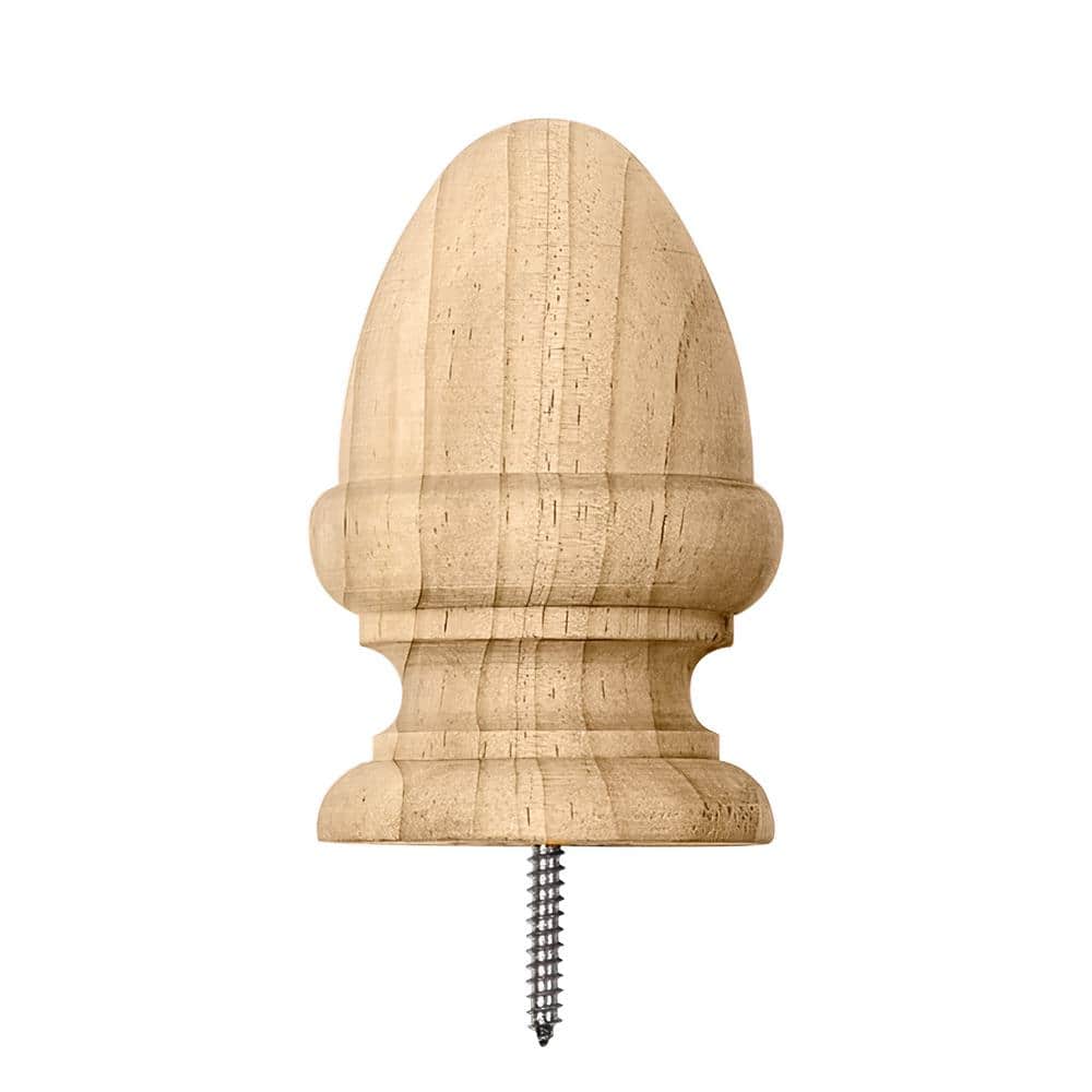 Waddell Acorn Post Top with Pre-Installed Screw - 4 in. x 3 in. - Unfi ...