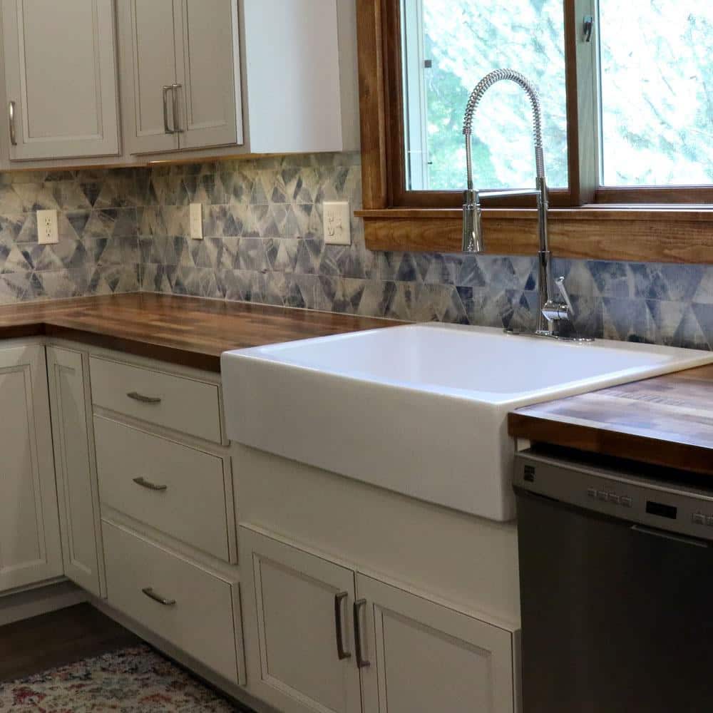 HARDWOOD REFLECTIONS 4 ft. L x 25 in. D Unfinished Walnut Solid Wood B ...