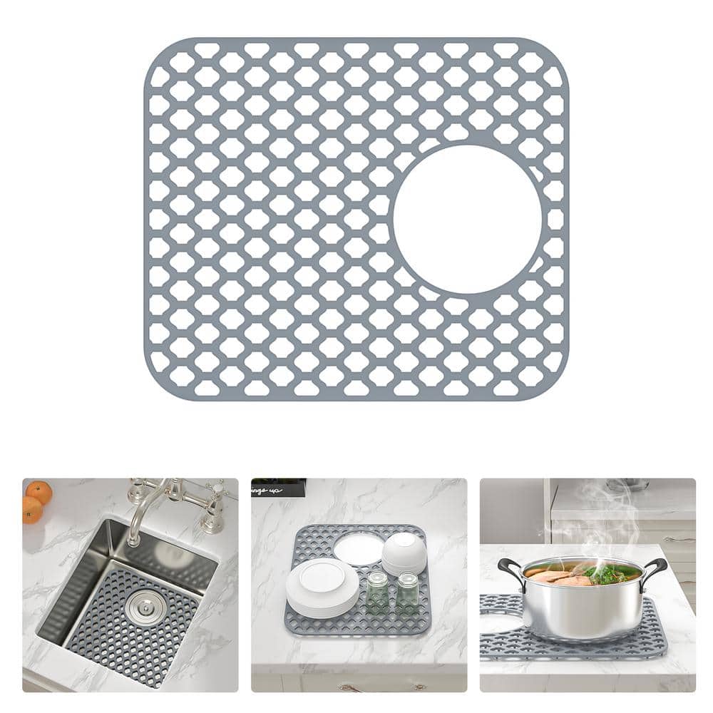 Unbranded 14x11 Silicone Kitchen Sink Bottom Grid in Gray – Super Arbor