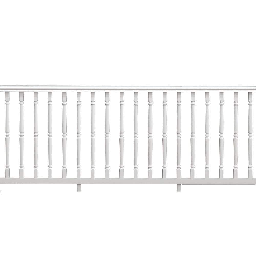 Veranda Williamsburg 8 ft. x 36 in. White PolyComposite Rail Kit witho ...