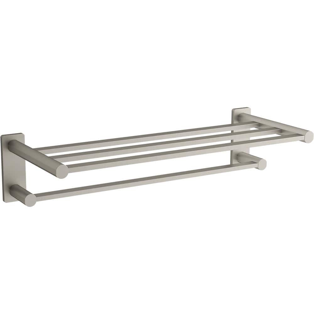 KOHLER Parallel Single Bar Hotelier Towel Rack in Vibrant Brushed Nick ...