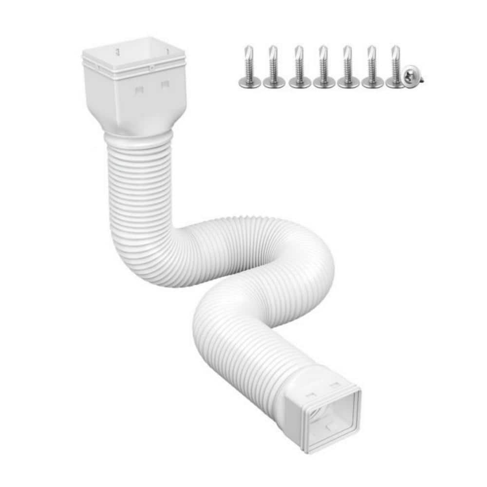 Angel Sar White Rain Gutter Downspout Extensions, Downspout Extender f ...