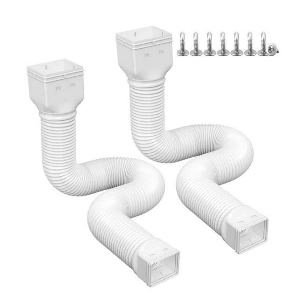 Angel Sar White Rain Gutter Downspout Extensions, Downspout Extender f ...