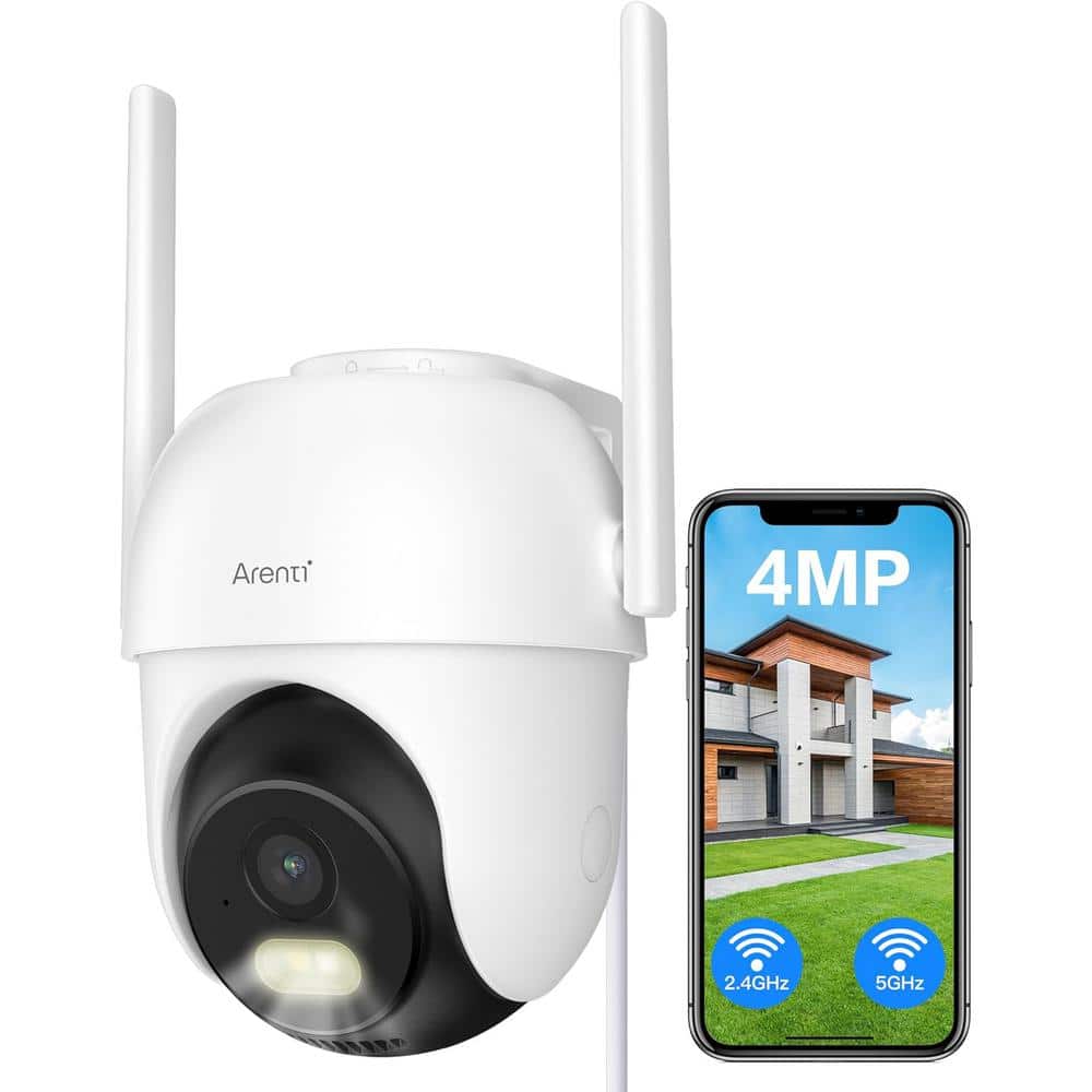ARENTI 4MP Home Hardwired Surveillance WiFi Camera, Pan/Tilt, 2.4G/5GH ...