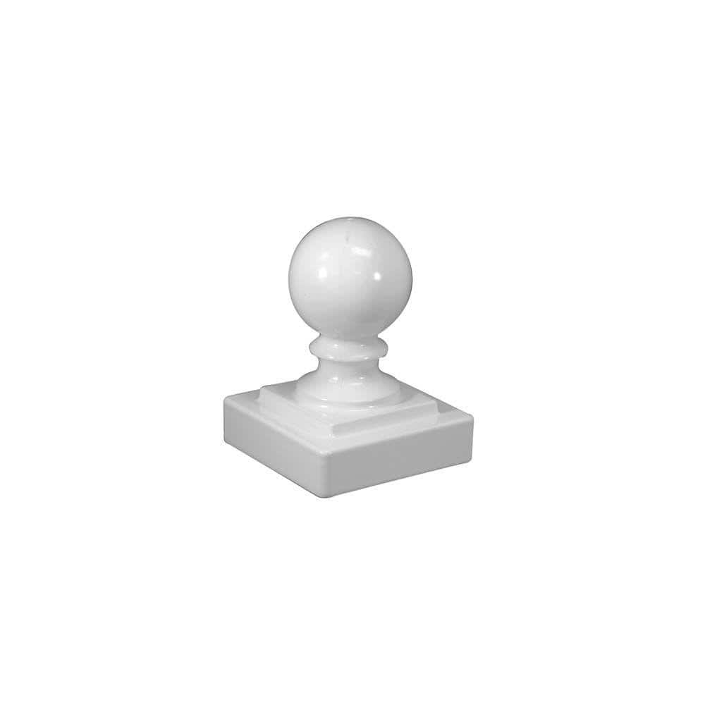 Barrette Outdoor Living 2 in. x 2 in. White Aluminum Ball Post Top ...