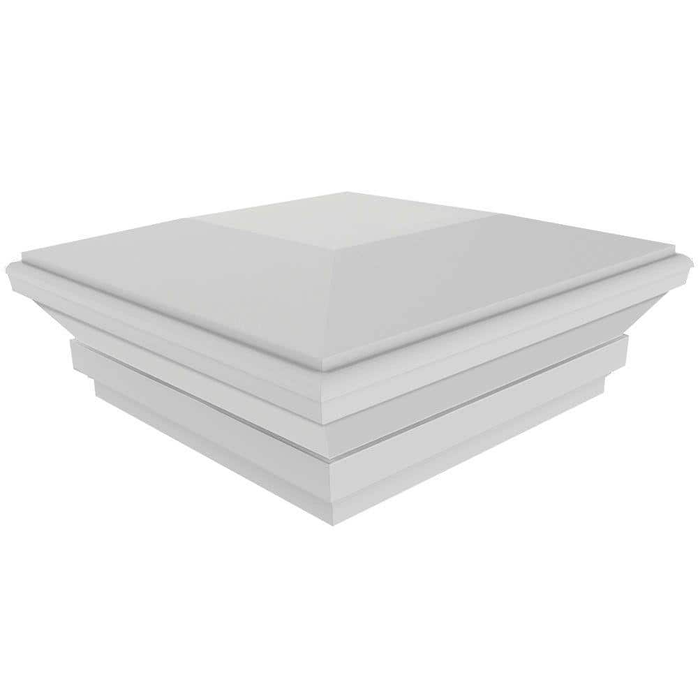 Barrette Outdoor Living 5 in. x 5 in. White Vinyl Contemporary Post To ...