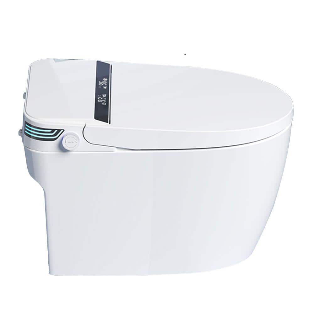 Elongated Smart Dual Flush Bidet Toilet with Heated Seat & Auto Functi ...