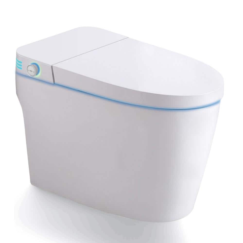 BWE Smart Toilet Bidet in White - Tankless 1-Piece with Auto Open/Clos ...