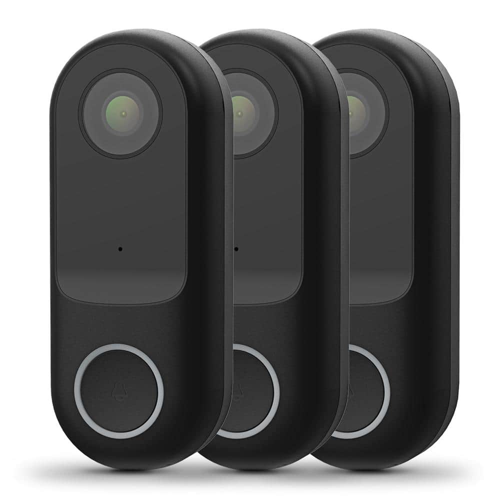 Feit Electric HD 1080P Hardwired Wi-Fi Smart Outdoor Black Doorbell Su ...