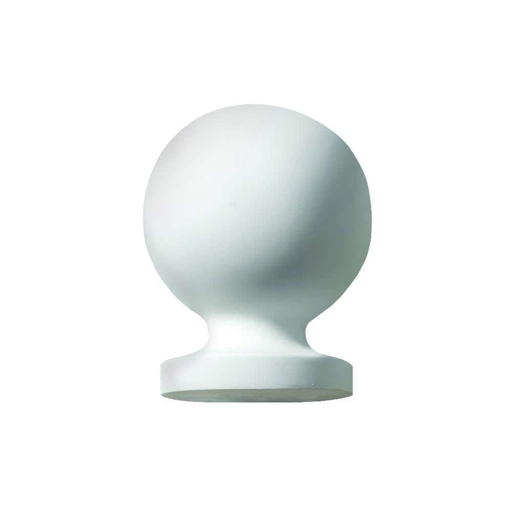 Fypon 6-3/4 in. x 5-1/4 in. x 5-1/4 in. Polyurethane Newel Post Ball T ...